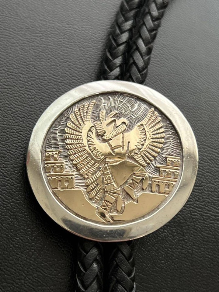 HOPI Watson Honanie Watson Honanie 14K STERLING Bolo Tie Hopi Navajo ...