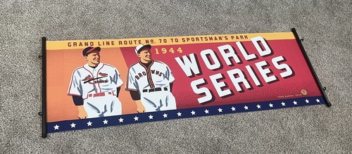 RARE 1944 World Series St. Louis Browns Cardinals Scroll Canvas 17x48 ...