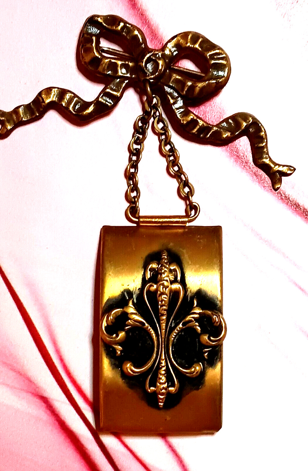 Antique Art Deco Collectible Brass Case Stamp Coin Ho… - Gem