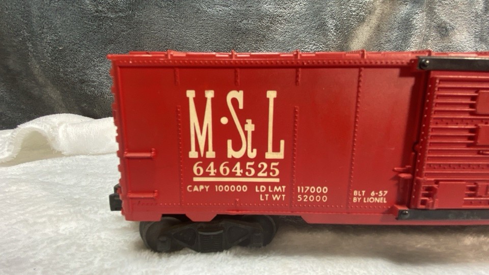PRE-OWNED POSTWAR LIONEL RED BOXCAR M.StL. 6464525 -THE PEORIA GATEWAY ...
