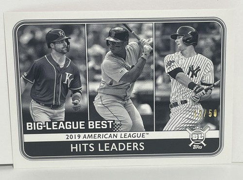 2020 Topps Big League Hits Leaders Black & White /50, Rafael Devers ...