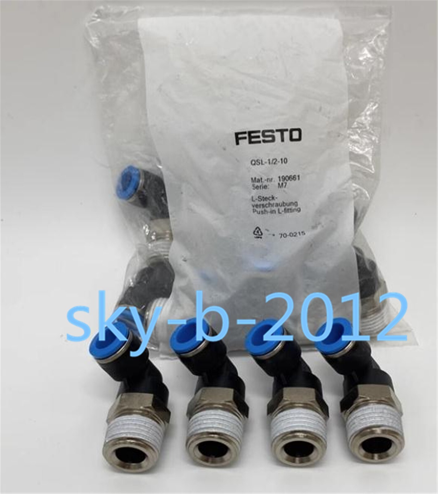 1 PCS NEW FESTO L-shaped quick plug-in threaded joint QSL-1/2-10 190661 ...
