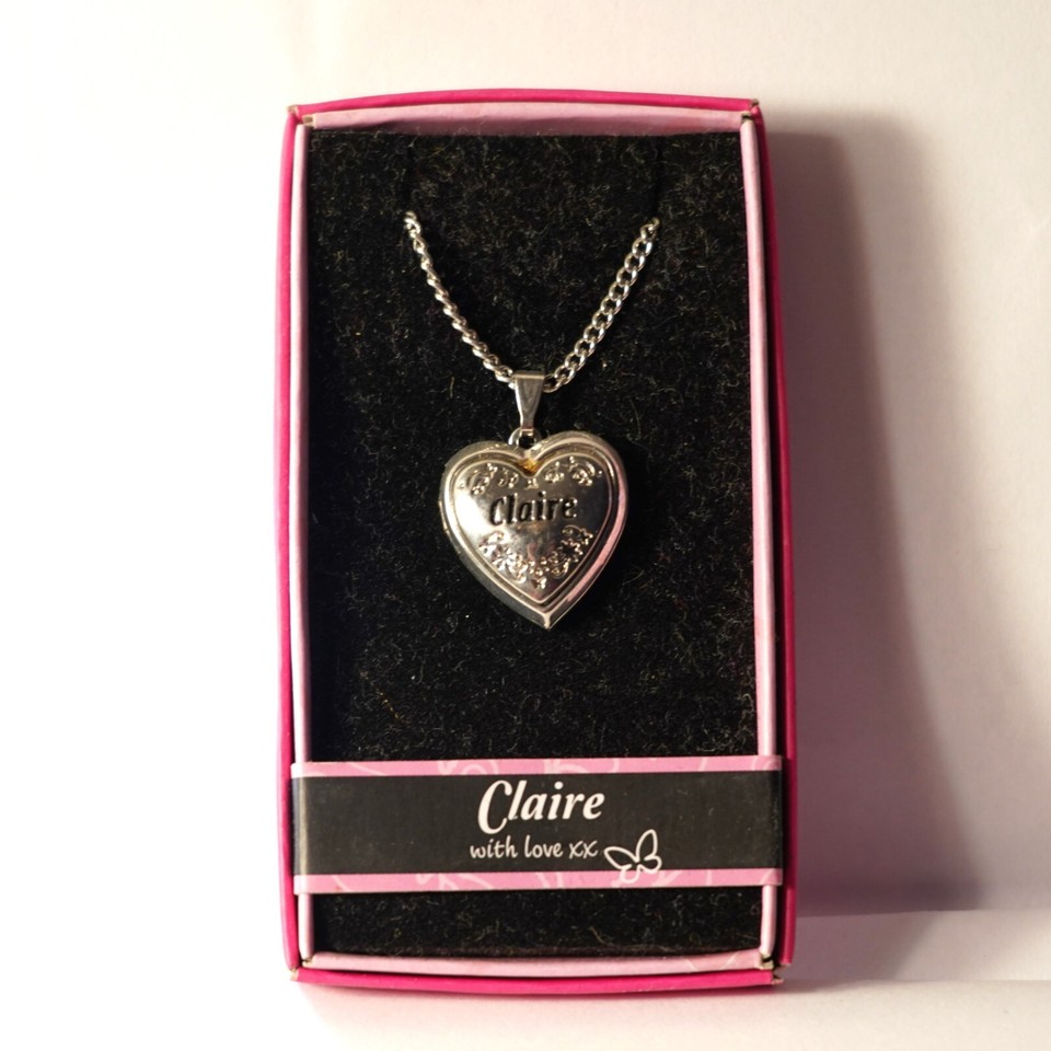 Love Locket Necklace Heart Silver Personalized Pick Name Mulberry ...