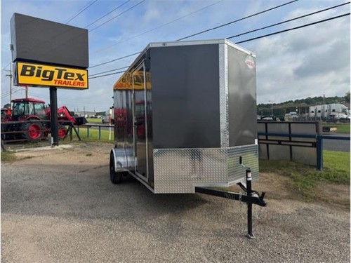 6x12 Cargo Enclosed ATV UTV Four Wheeler Construction Show Bike Trailer ...