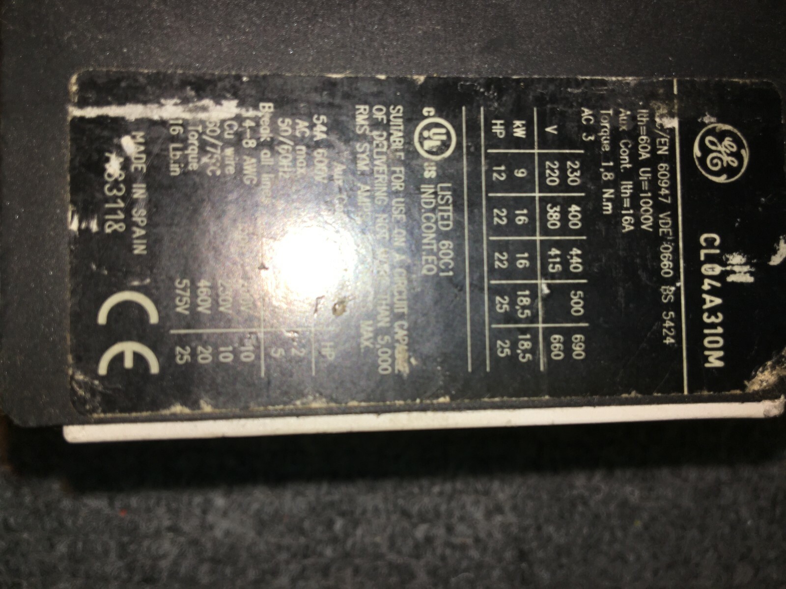 Contactor GE CL04A310M | eBay