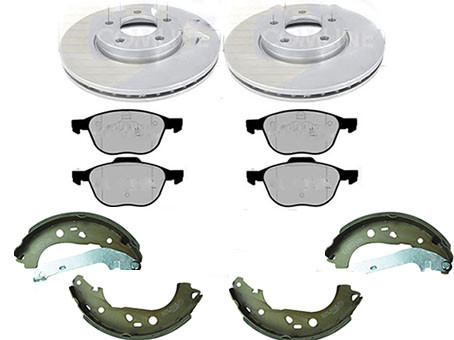 FORD FOCUS MK2 1.6 1.8 FRONT BRAKE DISCS & PADS WITH REAR BRAKE SHOE ...