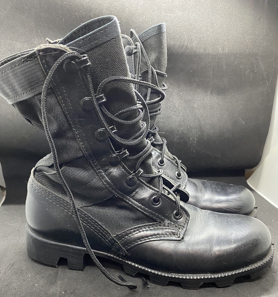 Black Combat Boots With Black Spikes