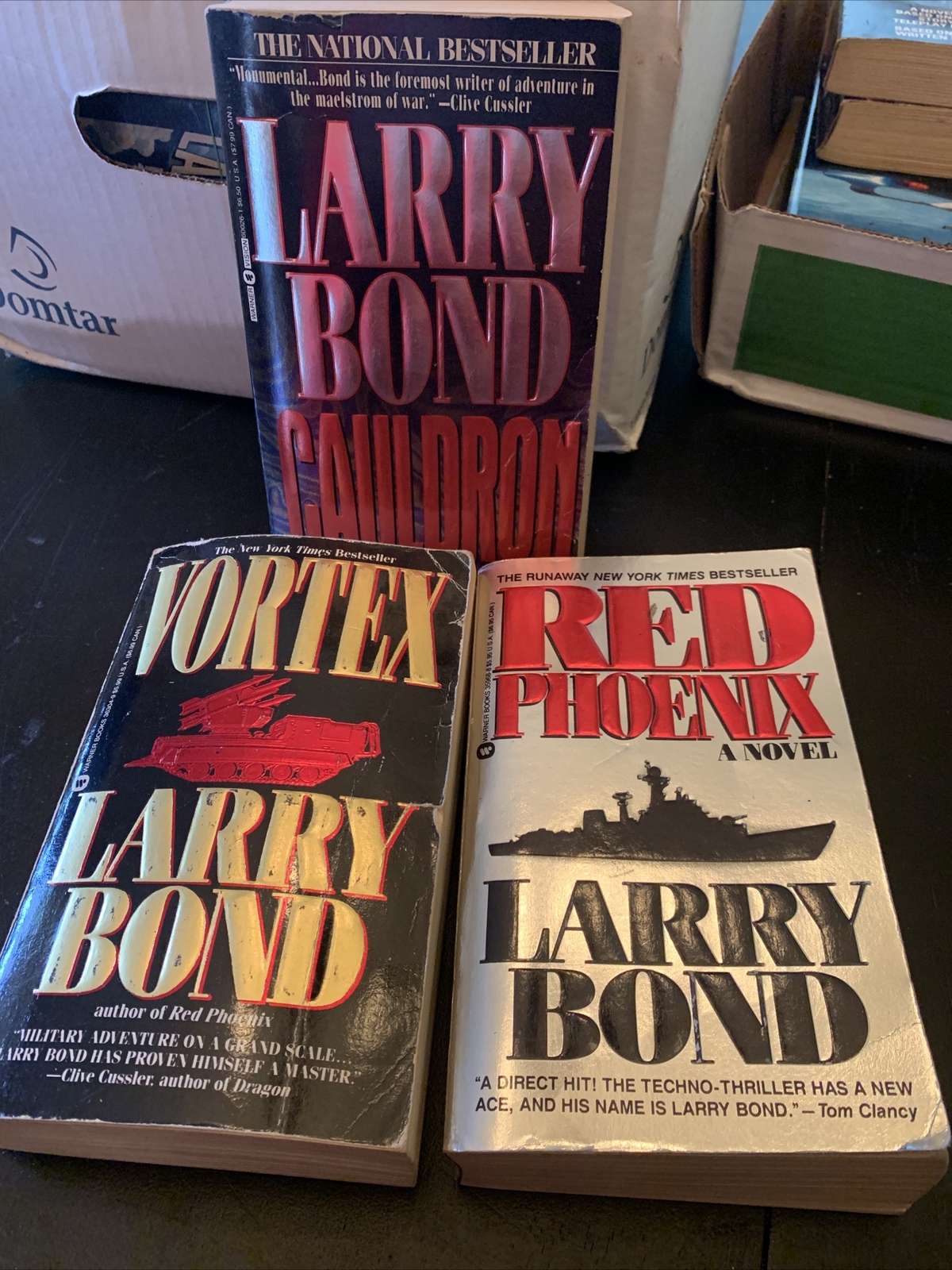 LOT of (3) LARRY BOND Books SCIENCE FICTION Cauldron Red phoenix Vortex ...