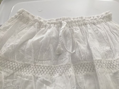 Full White Cotton Skirt Lining Elastic Waist W /String Size L / 2 X ...