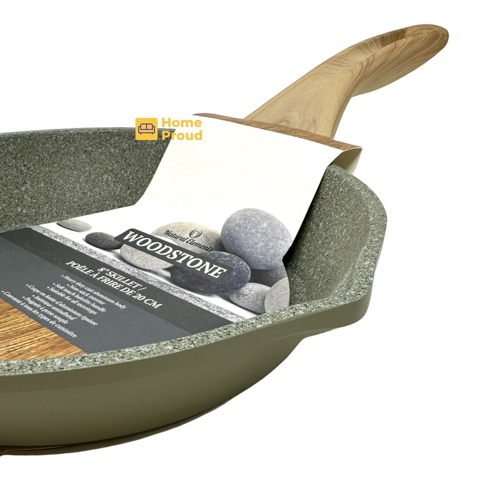 Frying Pan Nonstick Premium Kitchen Cookware Natural Elements Woodstone ...
