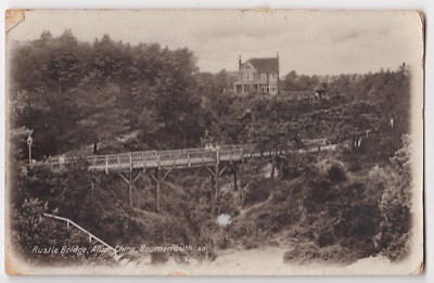 Dorset; Bournemouth, Rustic Bridge, Alum Chine PPC, Parkstone 1912 PMK ...