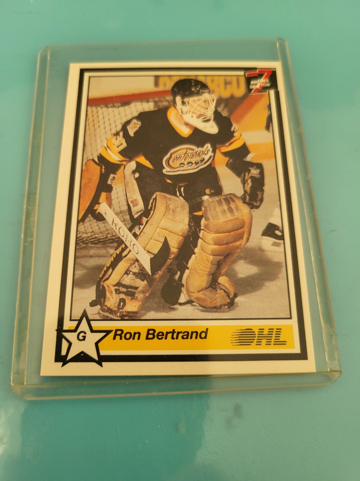 1990-91 7th Inning Sketch OHL #303 RON BERTRAND NORTH BAY CENTENNIALS ...