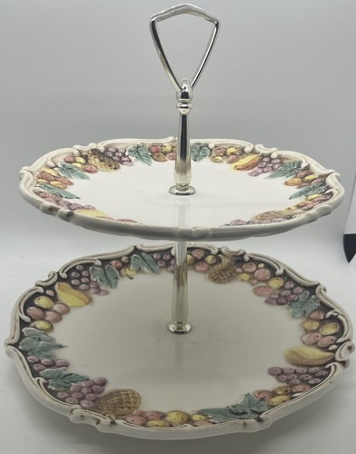 VTG Lefton Japan Two Tier Tidbit Serving Tray Canapés Desserts Fruit ...