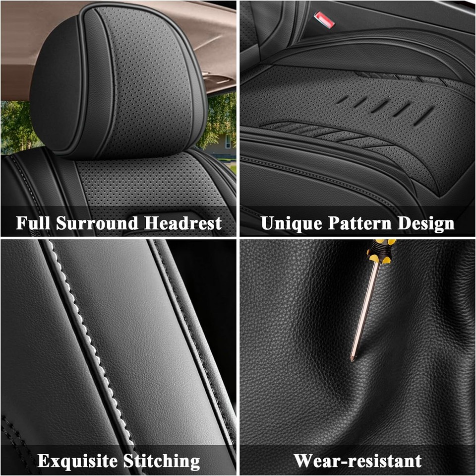 Car Seat Covers PU Leather Cushion Full Set Protect for Lincoln MKX ...