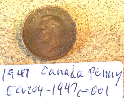 1947 Canada Penny Rim Strike Error; Vintage Old Coin Foreign Money | eBay