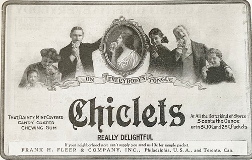 CHICLETS Candy Chewing Gum 1906 Print Ad~Victorian Edwardian Era Family ...