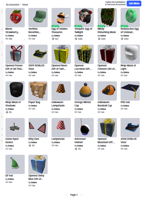 ROBLOX + 20+ OFFSALES + 2007 OG JOIN DATE + ELF HAT + RARE OLD OFFSALE ...
