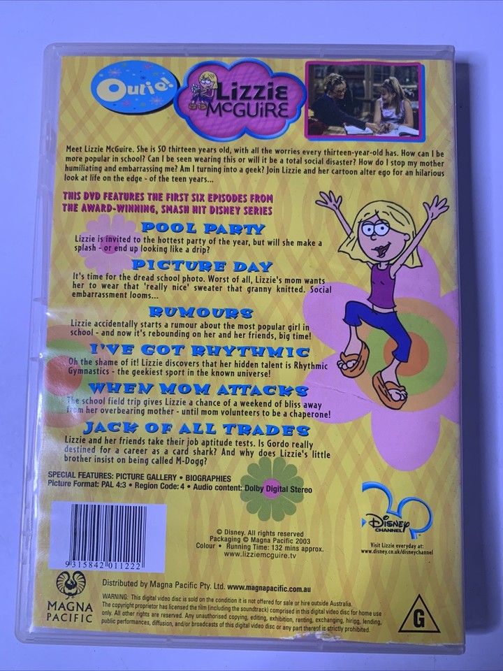 Lizzie Mcguire: When Mom Attacks (DVD, 2001 Disney Hillary Duff Region ...