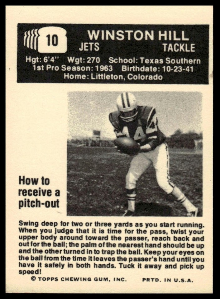 1974 Town Talk Bread #10 Winston Hill | eBay