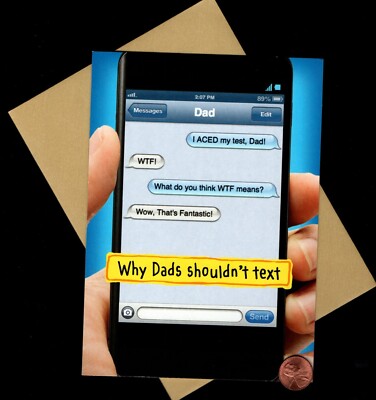 HTF FATHER'S Day Texting With Dad Phone - HUMOROUS - Father's Day ...