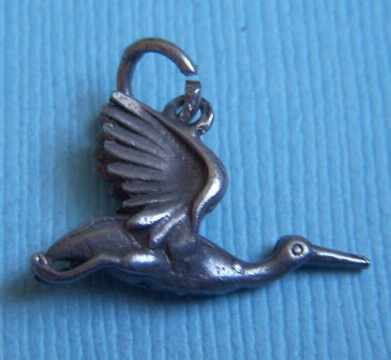 Vintage English bird in flight sterling charm - Gem