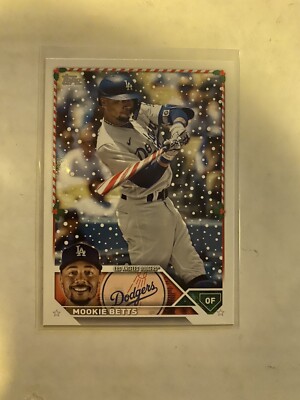 2023 Topps Holiday Mookie Betts SP Image Variation Candy Cane Bat | eBay