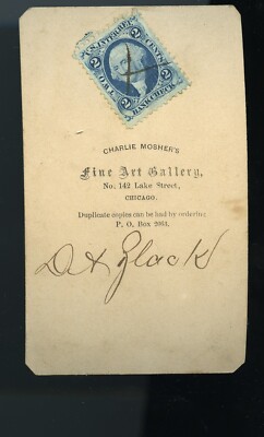 CIVIL WAR ERA CDV PHOTOGRAPH Bank Check Revenue Stamp Charlie Mosher ...