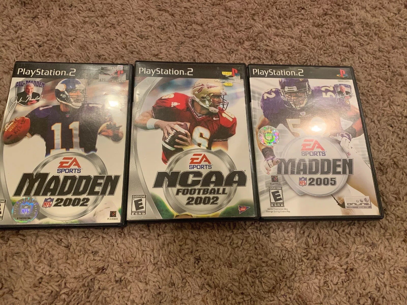 Plastation 2 Games Madden 2002 NCAA 2002 Madden 2005 Used Vintage EA ...