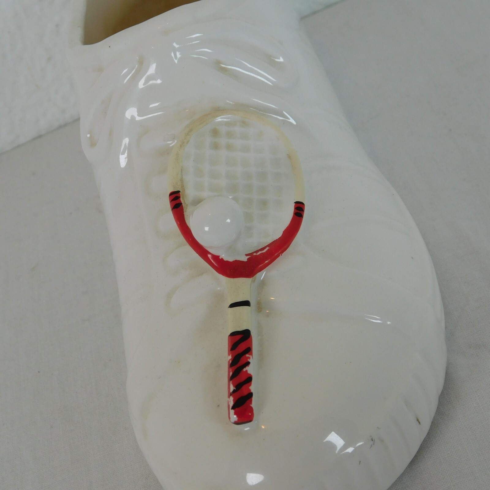 Tennis Shoe Planter White Napco Ware Racket & Ball 8793 Ceramic Vtg ...