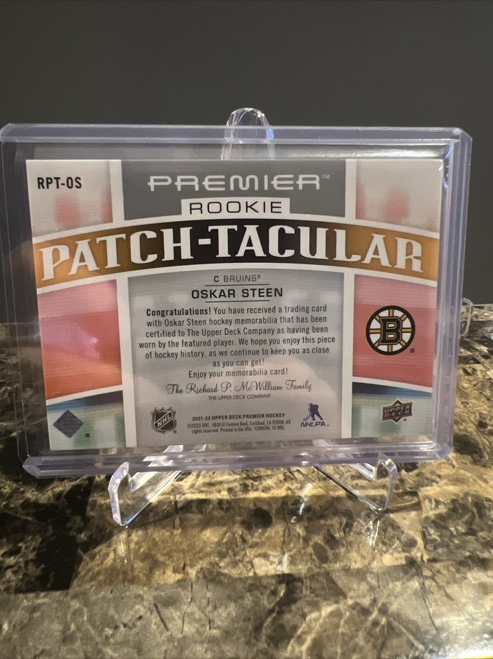 2021-22 UD Premier Rookie Patch-Tacular-Chest Logo Oskar Steen /25 RC ...