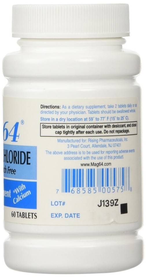 NEW MAG 64 MAGNESIUM CHLORIDE WITH CALCIUM 60 TABLETS (6 Bottles = 360 ...