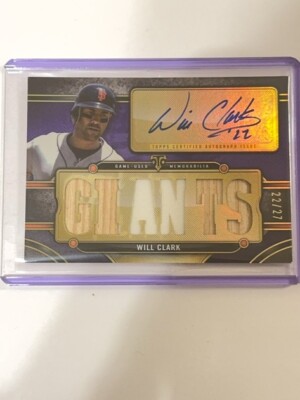 2024 Topps Triple Threads Will Clark Auto Relics JERSEY MATCH # 22/27 # ...