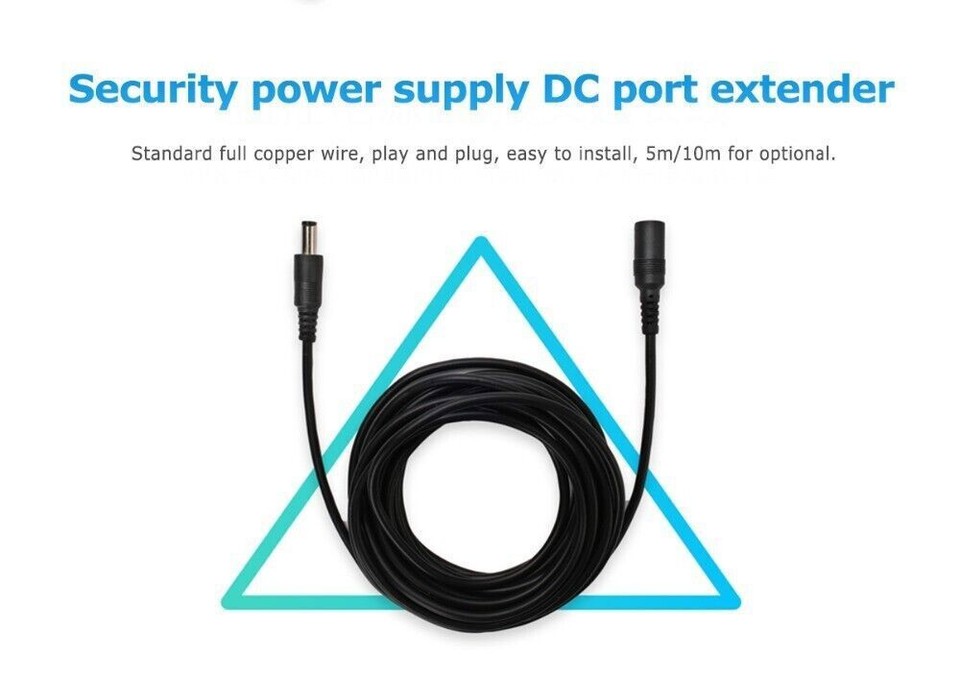 5m 5.5mm x 2.1mm DC Power Extension Cable Male Female Cord | eBay