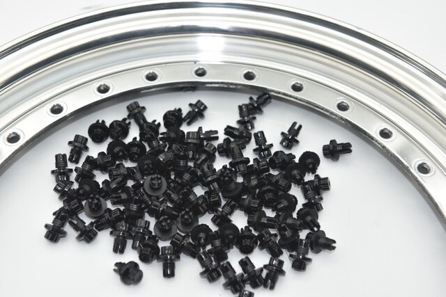 1 Sample x Black Plastic Wheels Rivets Nuts Replacement fake rim bolt ...