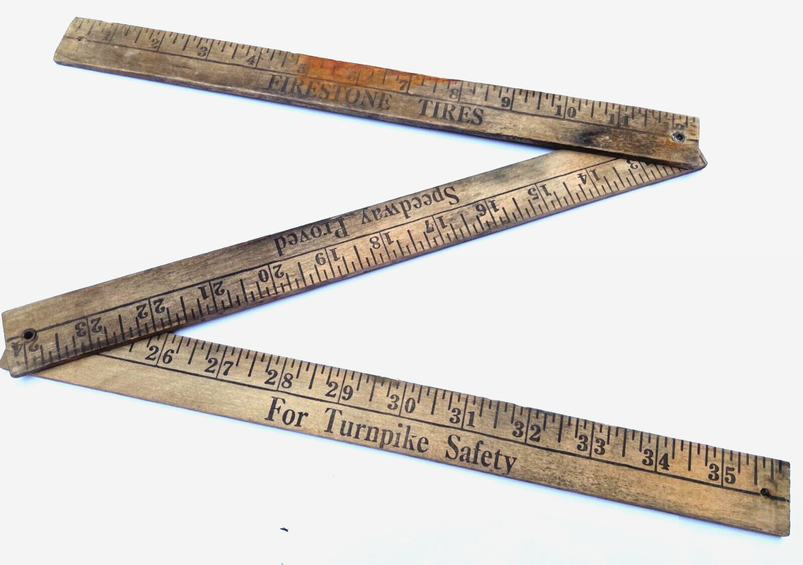 Vintage Tri-Fold FIRESTONE TIRE/ Speedway Proved Turnpike Safety Ruler ...