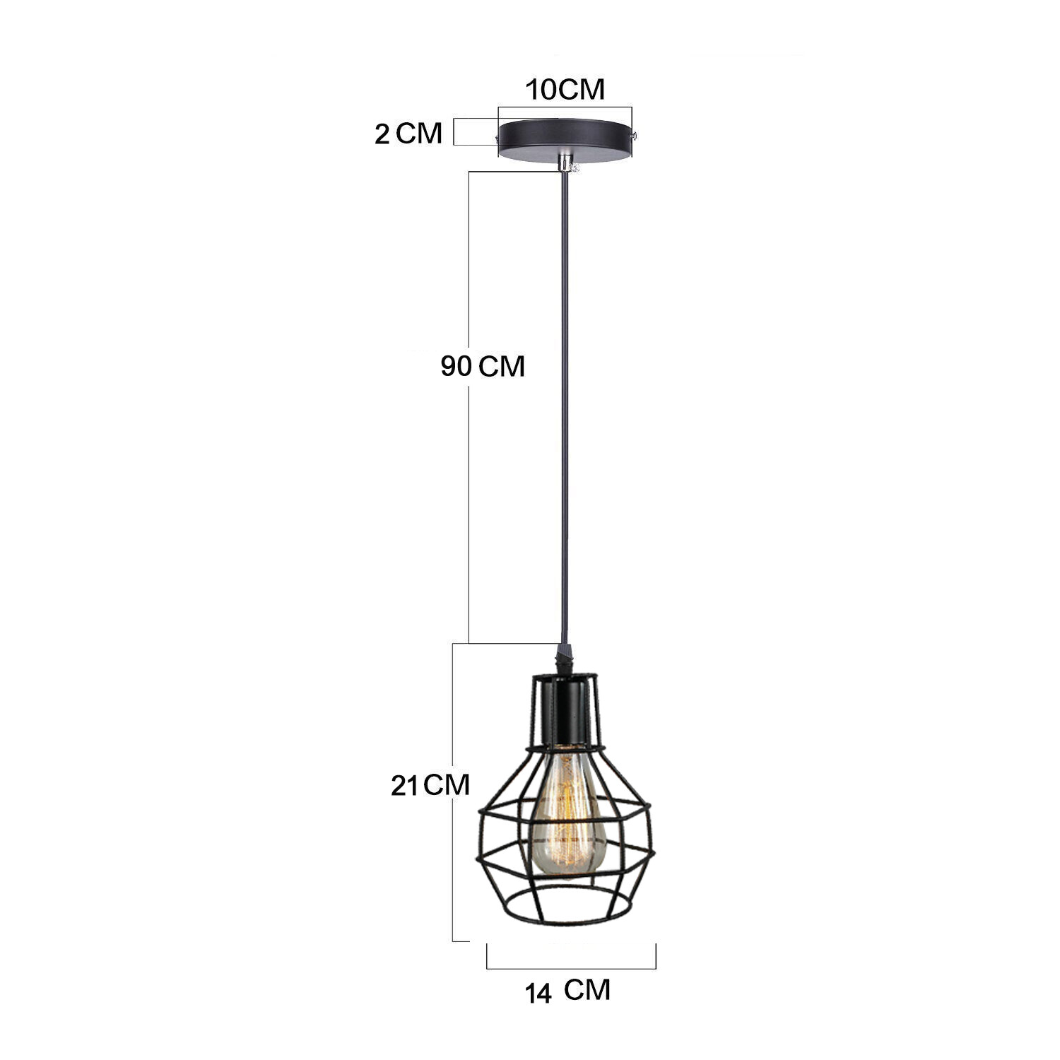Industrial Fitting Cage Ceiling Pendant Light Retro Loft Style Lamp ...