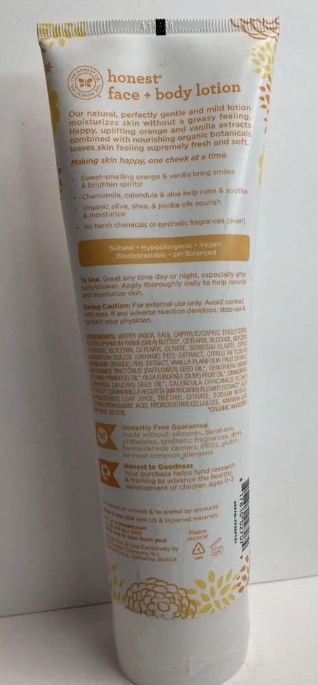 Honest Face Body Lotion Perfectly Gentle Sweet Orange Vanilla 8.5 oz | eBay
