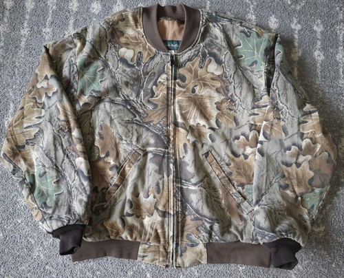 Vintage Gander Mountain Bomber Jacket Mens Large Brown Camo Advantage ...