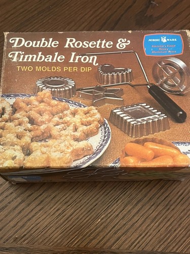 Vintage Nordic Ware Double Rosette and Timbale Iron 4 Molds in Original ...