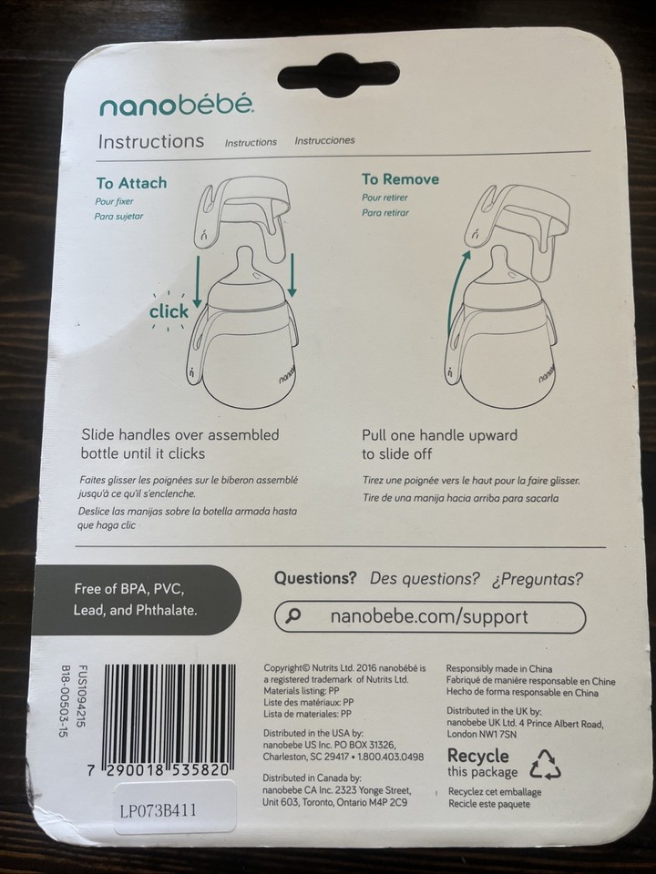 Nanobebe Flexy Bottle Handles Easy-Grip Ergonomic Handles Transitional ...