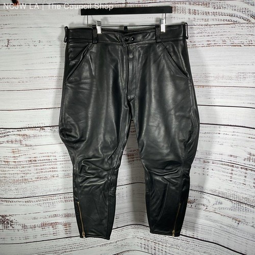 vk79 Black Leather Jodhpur Breeches German Army Uniform Pants - Size 36 ...