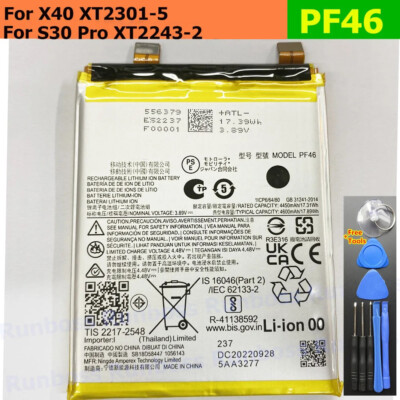 New PF46 NP44 5000mAh Battery for X40 XT2301-5 S30pro S30 Pro XT2243-2 ...