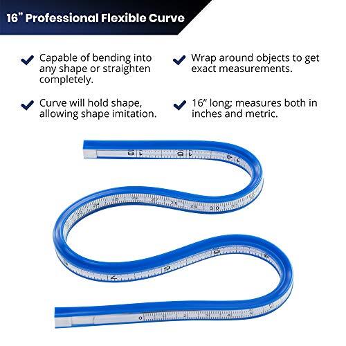 Pacific Arc Flexible Curve Graduated 16 Inch Ruler with Inking Edge | eBay