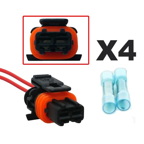 4x Female Connector Common-Rail Injection for Bosch Injector ...