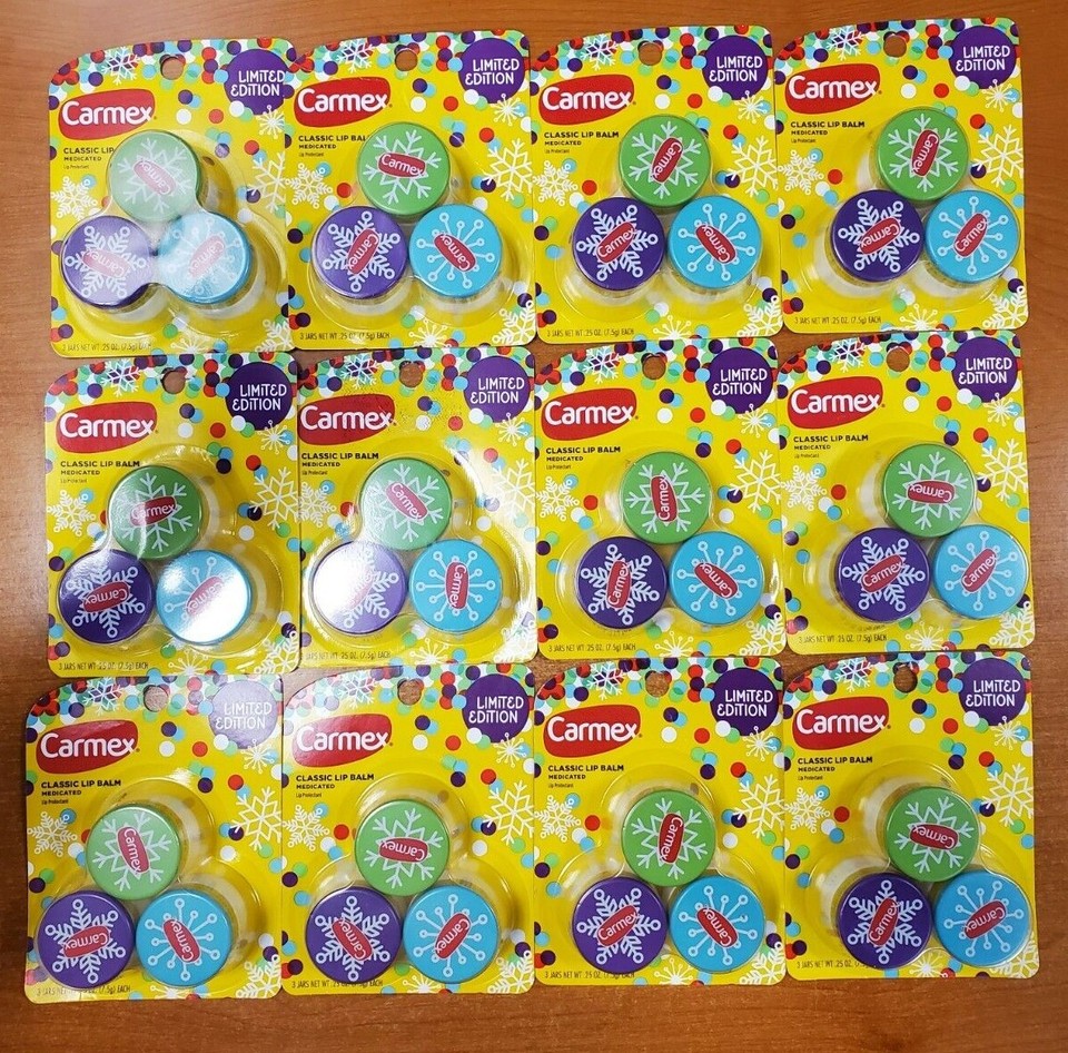 Carmex Bulk Medicated Lip Balm Limited Edition Holiday Jars -CHOOSE ...