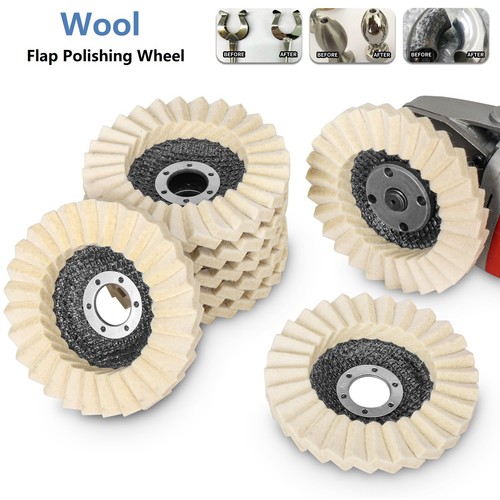 115mm 4.5" Felt Wool Flap Discs Polishing Wheel Abrasive Tool For Angle ...