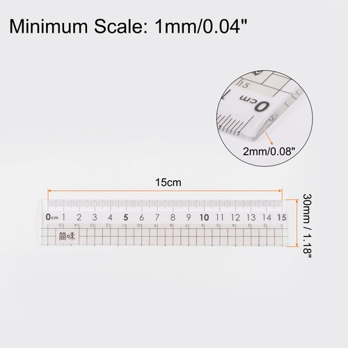 3pcs Straight Ruler 15cm Metric Tool Checkered Design with Wavy Line ...