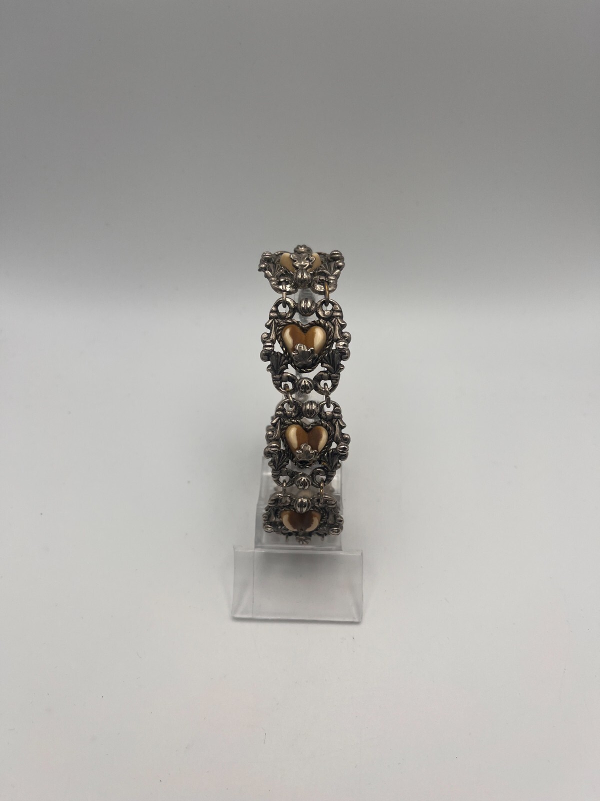 Oriental 835 Silver Bracelet 42.5g Heavy 22cm Long - Gem