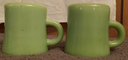 2 Vintage Fire King Jadeite USA Jade Coffee Mug C Handle Green ...