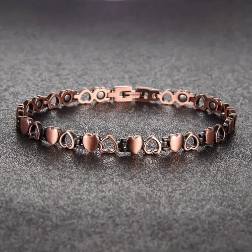 Solid Pure Copper Magnetic Bracelet Arthritis Pain Therapy Heart Link ...